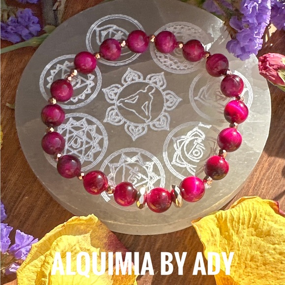 Alquimia | Jewelry | Viva Magenta Tigers Eye And Rose Gold Hematite ...